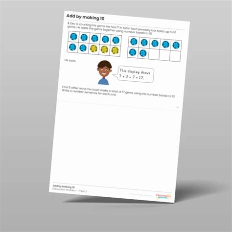 Year 2 Add By Making 10 Discussion Problem Resource Classroom Secrets