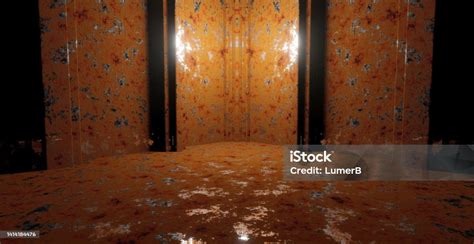 미래 배경 빛나는 형광 차고 지하 주차장 쇼케이스 빈 희미한 회색 추상 배경 공간 시대 개념 3d 렌더링 0명에 대한 스톡 사진