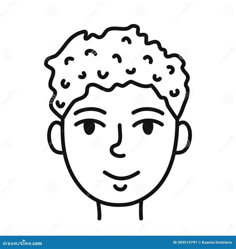 Cute Hand Drawn Man Face Portrait Person Avatar For Social Media