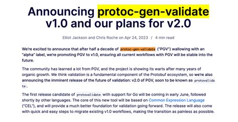 开箱即用的 Protocol Buffer 数据验证工具 Github精选 “世界你我他，开源靠大家！”
