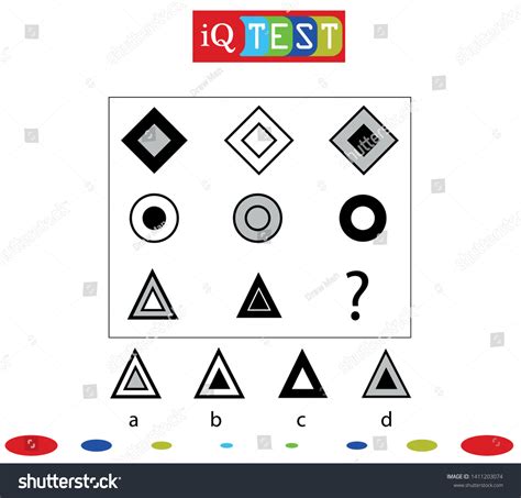 Iq Test Practical Questions Intelligence Questions Stock Vector