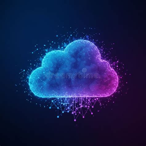 Digital Rendering Of A Cloud Symbol Created With A Network Of
