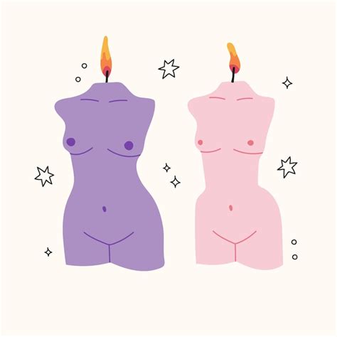 Premium Vector Body Shaped Soy Candle Wax Nude Female Torso With Light Modern Woman Figure