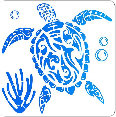 Sea Turtle Stencil Template 118x118 Inch Large Reusable Plastic