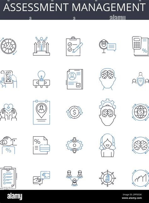 Assessment Management Line Icons Collection Risk Control Budget