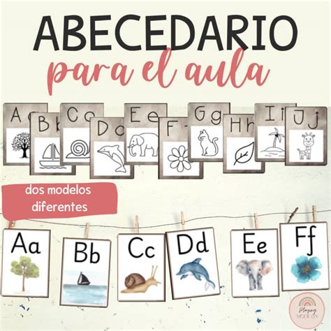 Spanish Alphabet Posters With Pictures Printable Abecedario Classroom
