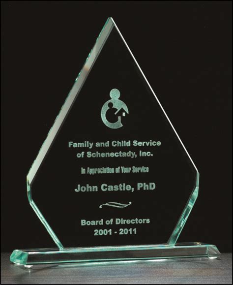 Award Glass Crystal And Glass Mineola Trophy