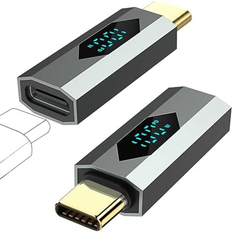 Amazon Com AreMe 2 Pack USB C Male To USB C Female Adapter PD 100W Type C Power Meter Tester