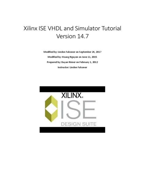 Xilinx Ise Vhdl And Simulator Tutorial V 147 Pdf Vhdl Hardware