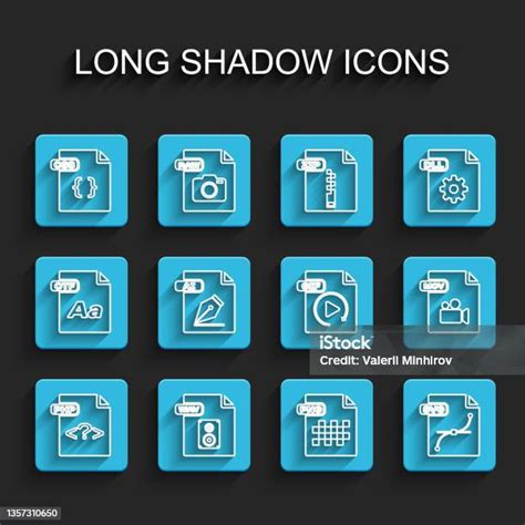 라인 Php 파일 문서 Wav Css Png Svg Ai Mov 및  아이콘을 설정합니다 벡터 가득 찬에 대한 스톡 벡터 아트 및 기타 이미지 Istock