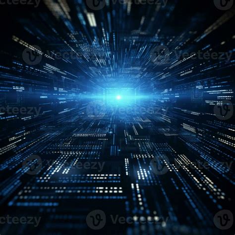 Abstract Background Futuristic Technology Dark Blue Background Data