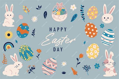 Premium Vector Easter Elements Set Collection