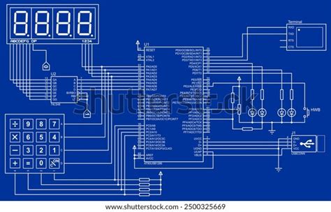 Vector Electrical Schematic Diagram Digital Usbinformation Stock Vector Royalty Free
