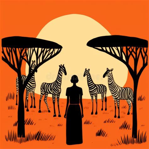 саванна — иллюстрация к стилю фовизма жан юллиена Иллюстрация штока иллюстрации насчитывающей