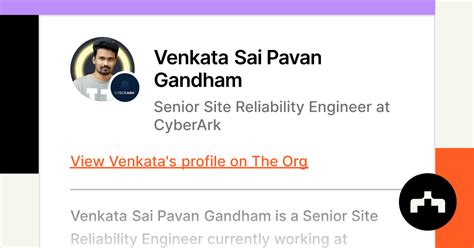 Venkata Sai Pavan Gandham Senior Site Reliability Engineer At Cyberark The Org