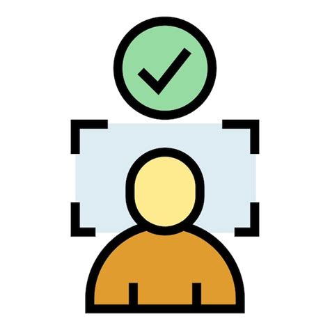 Premium Vector Face Detection Icon Outline Vector Biometric Detect Scan Fingerprint Color Flat