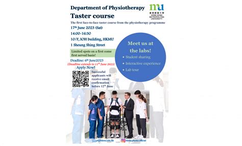 Hkmu Physiotherapy Taster Course Apply Now Physiotherapy