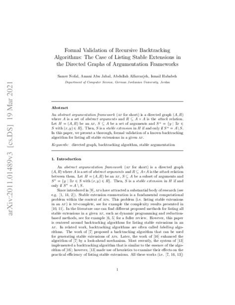 Pdf Formal Validation Of Recursive Backtracking Algorithms The Case