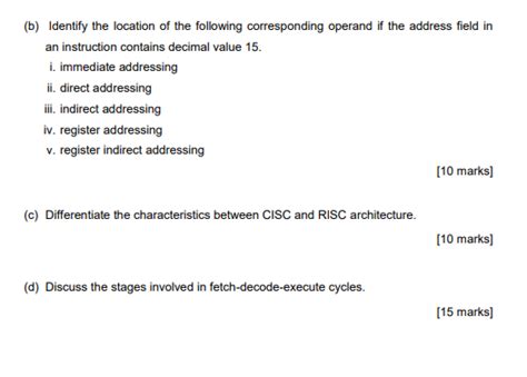 A Given The Following Memory Values And Address