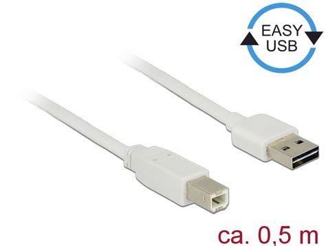 Cablu EASY USB Tip A La USB B T T M Alb Delock