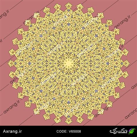 وکتور شمسه داخلی نقش طاووس گنبد مسجد شیخ لطف الله کد V65008 عکسرنگ گرافیک