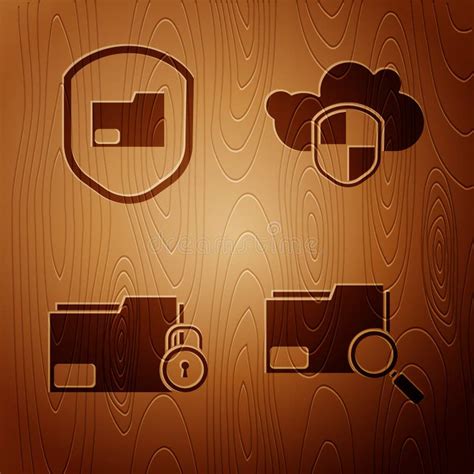 Set Search Concept With Folder Document Folder Protection Folder And