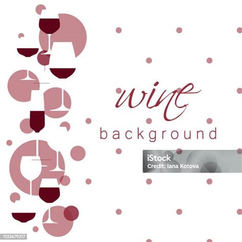 와인 잔 현대적인 스타일 배경 시음 메뉴 와인 리스트 와이너리 상점을 위한 디자인 요소 개체 그룹에 대한 스톡 벡터 아트 및 기타 이미지 Istock