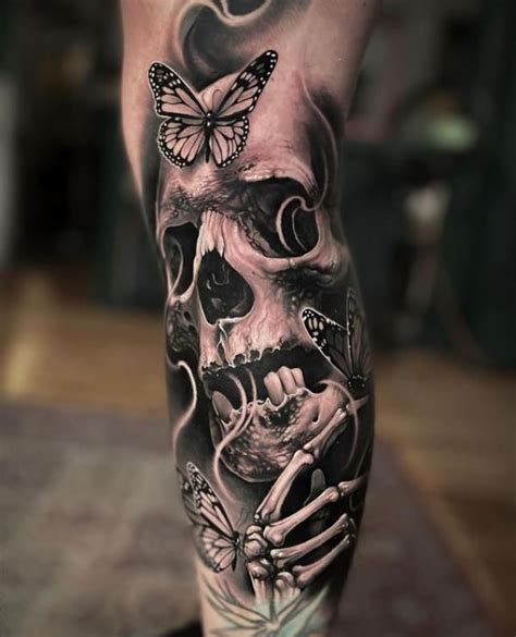 Pin By Mari Marks On Gothic Tattoo Men Skull Tattoos Skull Rose Tattoos Skull Sleeve Tattoos
