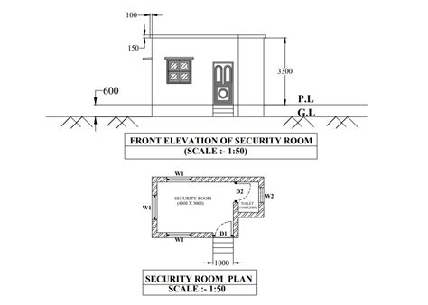 SECURITY ROOM PLAN AND ELEVATION Designs CAD