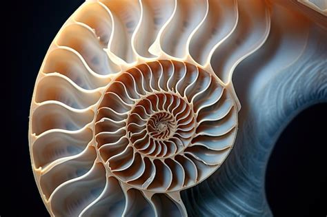 Premium Ai Image Nautilus Shell On Black Background Computer
