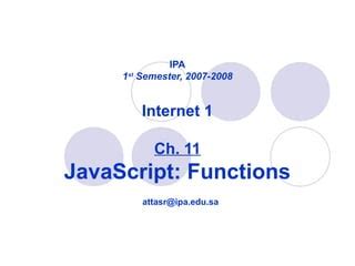 JavaScript Functions PPT