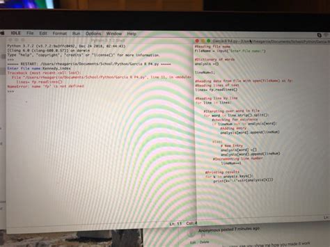 Solved Idle File Edit Format Run Options Window Help Python