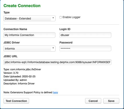 Managing Extended Connectors Delphix Masking 609