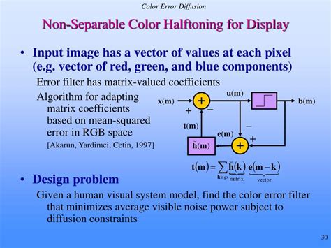 Ppt Error Diffusion Halftoning Methods For High Quality Printed And Displayed Images