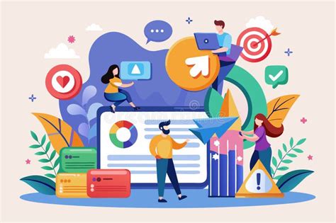 Various Characters Engage With Digital Tools To Create Social Media Updates Emphasizing User