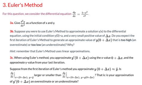 Euler S Method X For This Question We Consider Chegg Com
