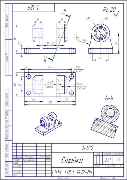 Ответы Mail Чертеж машинной детали инженерная графика