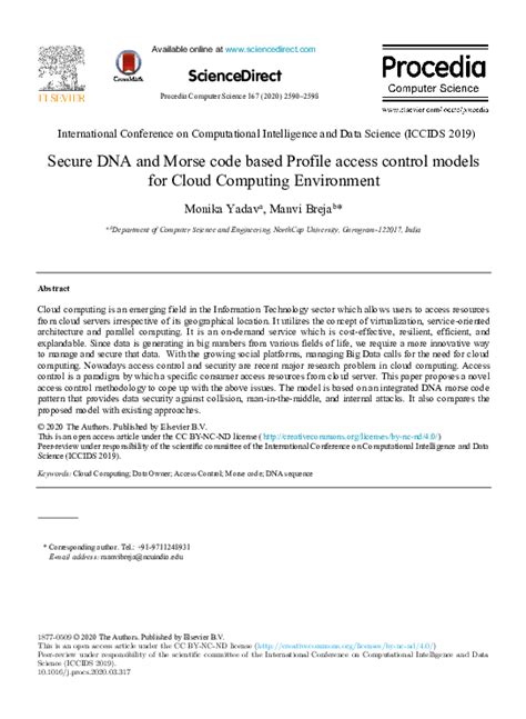 Pdf Secure Dna And Morse Code Based Profile Access Control Models For