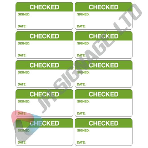 Checked Labels Jh Signage