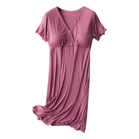 Glisme Women Maternity Dress Summer Short Sleeved Solid Color Dresses