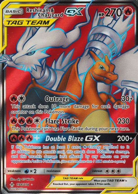 Reshiram And Charizard Gx 2019 Sun And Moon Unbroken Bonds 194214 Holo