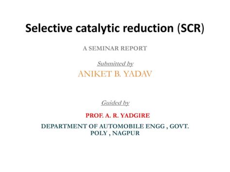 Selective Catalytic Reduction Scr Pptx Chemistry Science