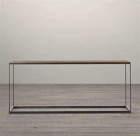 Rustic Oak Parquet Console Table