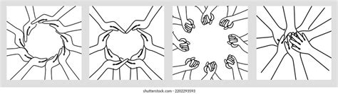Set Illustrations Inclusion Equality Diversity Hands Stock Vector