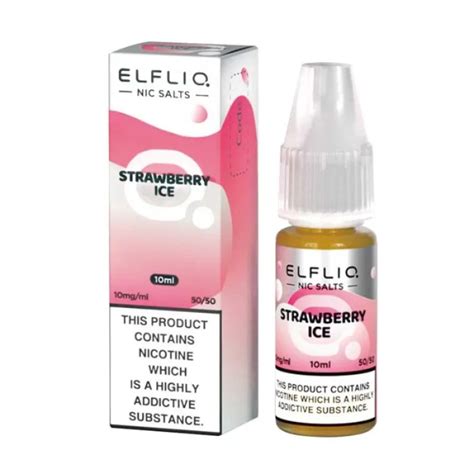 Elfliq Nicotine Salt Strawberry Ice E Liquid 10ml Uk Sale Vapesourcing