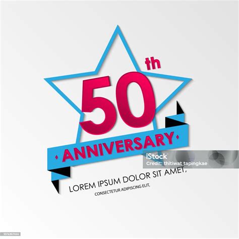 주년 기념 엠 블 럼 50 주년 템플릿 디자인입니다 벡터 일러스트 레이 션 배경입니다 50에 대한 스톡 벡터 아트 및 기타 이미지 50 광고 기념일 Istock