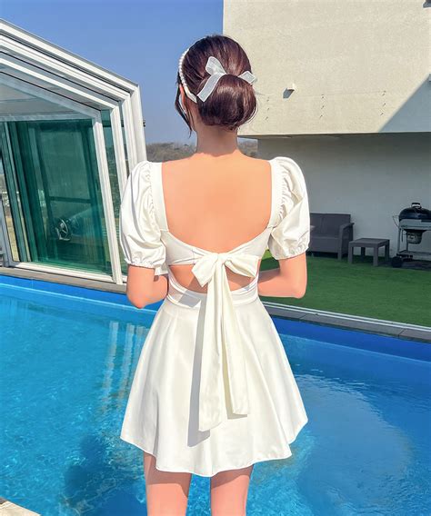 비바럽 Made By 비바럽 한나 원피스 비키니 비키니모노키니원피스수영복스윔웨어노와이어셔링스커트반팔퍼프리본일체형 Sw19483f