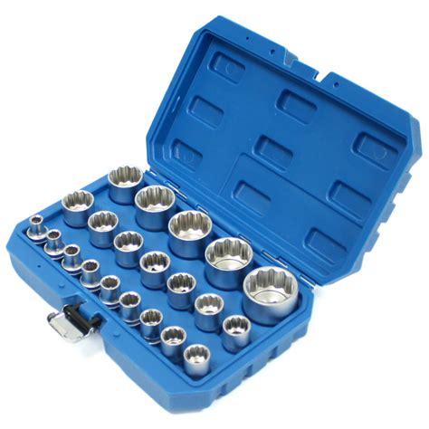 21pc 12 Pt Point 1 2 Dr Gear Wall Rounded Socket Set 8 36mm Metric Econosuperstore