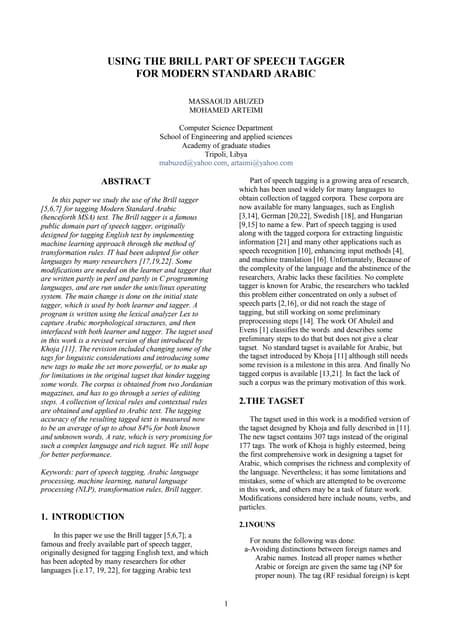 Part Of Speech Tagger Doc Programming Languages Computing
