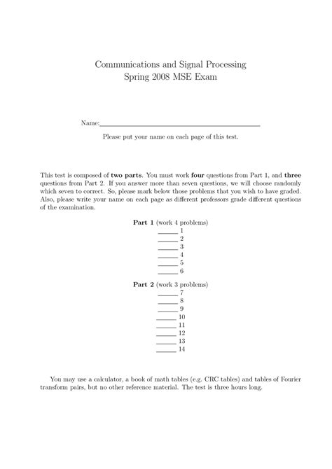 Communications And Signal Processing Signals And Systems I Eee 203